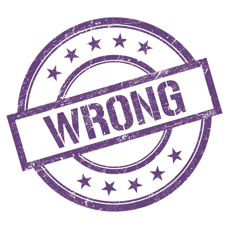 WRONG Text Written on Purple Violet Vintage Stamp Stock Illustration ...