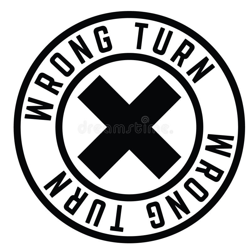Wrong turn rubber stamp stock vector. Illustration of incorrect - 125392332