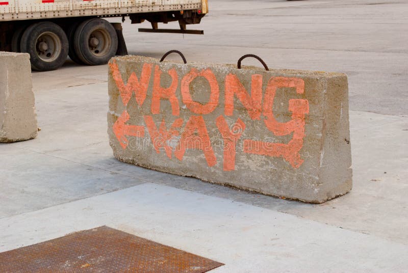 Wrong Way stock photo. Image of concrete, tires, sign - 23433514