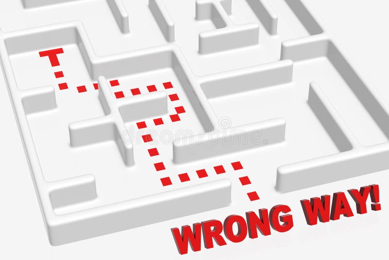 Wrong Way Maze stock illustration. Illustration of concept - 2322695