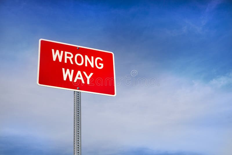 Road Sign For The Wrong Way Stock Image - Image of post, blocked: 109683819