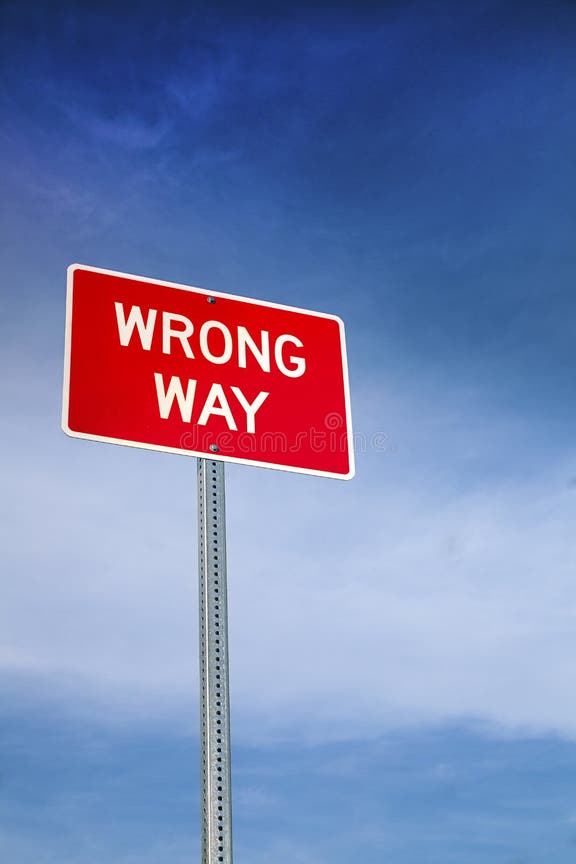 Wrong Way Road Sign stock photo. Image of copy, misconception - 27627802