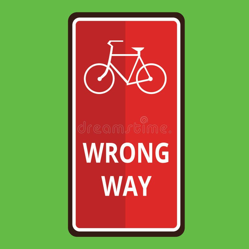 Wrong Way Road Sign. Vector Illustration Decorative Design Stock Vector ...