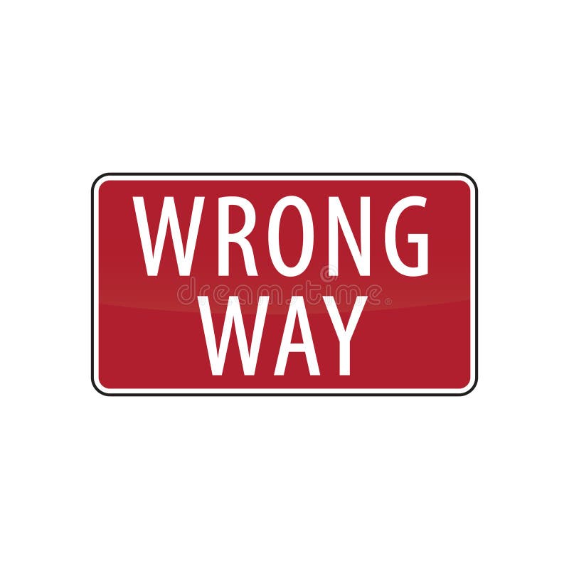 Wrong Way Road Sign. Vector Illustration Decorative Design Stock Vector ...