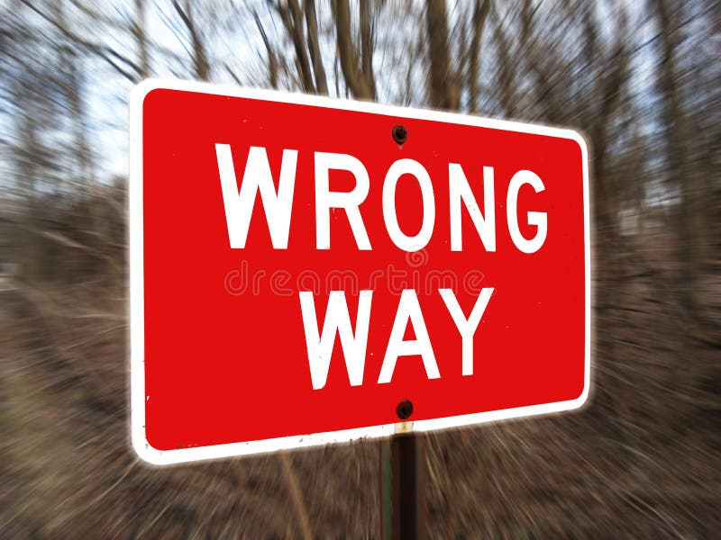 Wrong way sign stock image. Image of object, unique, clouds - 6004013