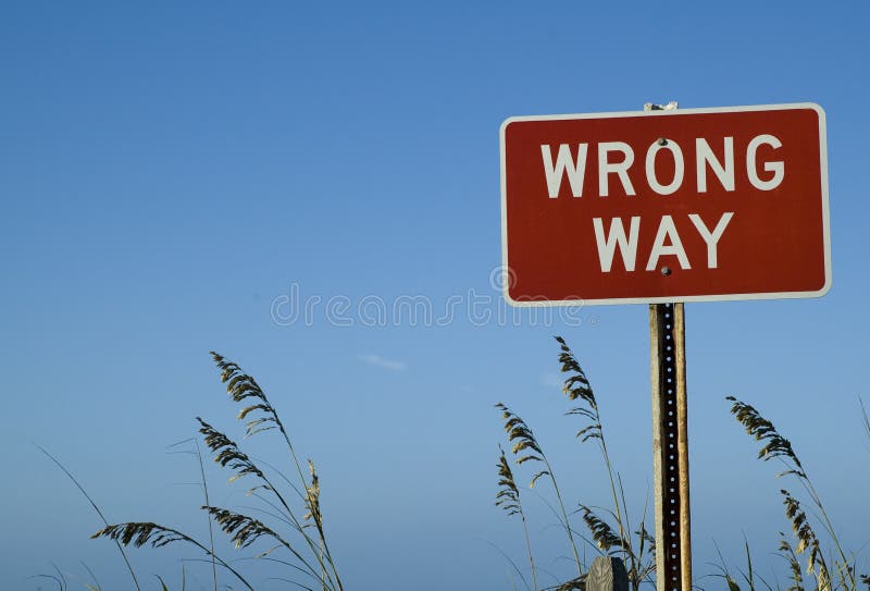 Wrong Way Sign stock image. Image of florida, sign, wrong - 15294083