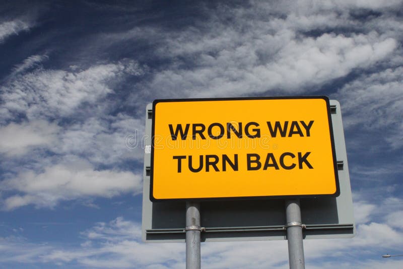 Wrong way sign stock image. Image of object, unique, clouds - 6004013
