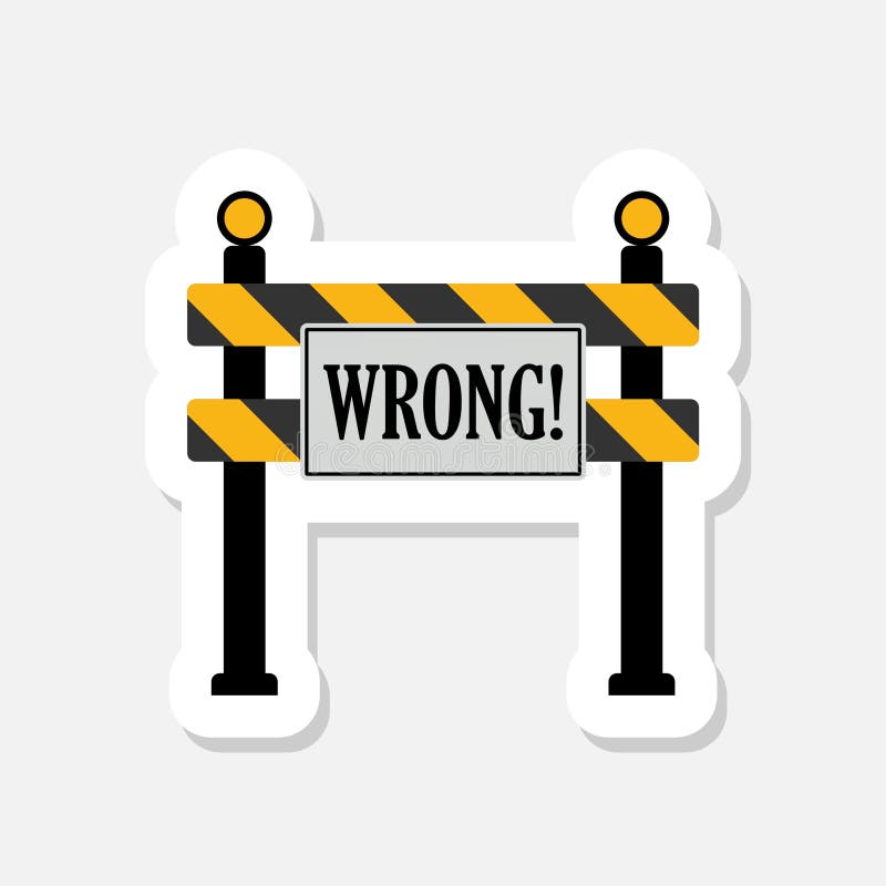 Wrong Word Barrier Road Construction Sign Stock Illustration ...