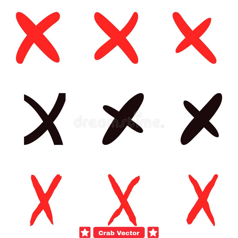 Wrongness Sign Vector Pack Cross Icons As Symbols of Inaccuracy, Errors ...