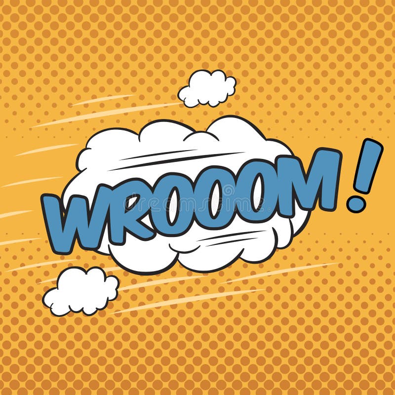 WROOOM! Wording Sound Effect Stock Vector - Illustration of smoke ...