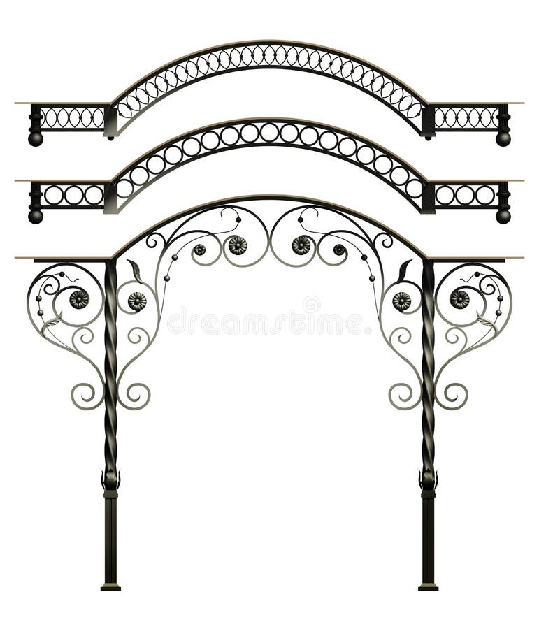 Wrought Iron Stairs Railing and Canopy Stock Image - Illustration of ...