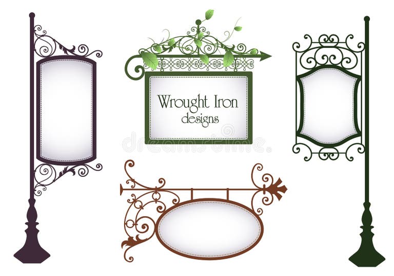 Wrought Iron Signs Vintage Stock Illustrations – 169 Wrought Iron Signs ...