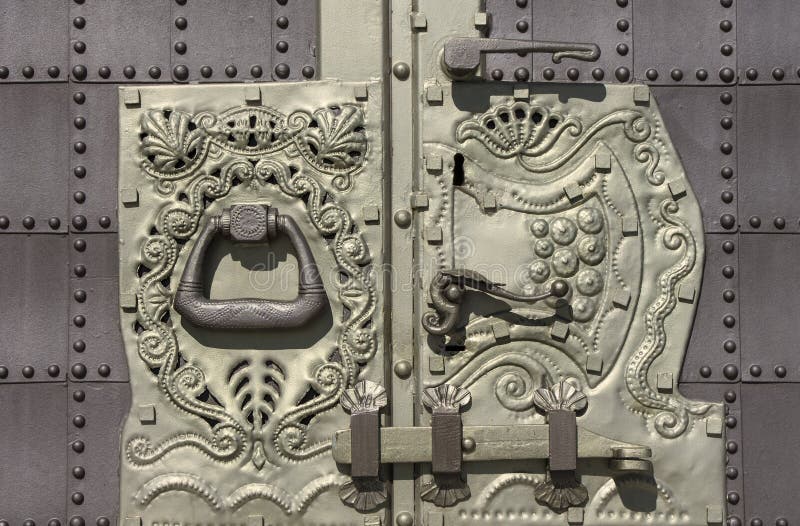 Wrought iron door and lock stock photo. Image of ornate - 51801588