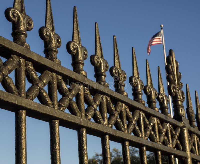 Wrought iron Fence stock image. Image of jackson, united - 50357515