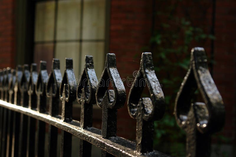 Wrought Iron Fence of Spades Stock Image - Image of brownstone, pattern ...