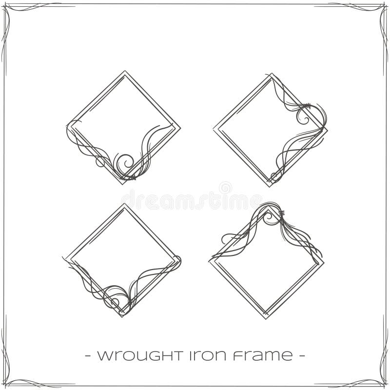 Wrought Iron Frame Four stock vector. Illustration of cosiness - 63355485