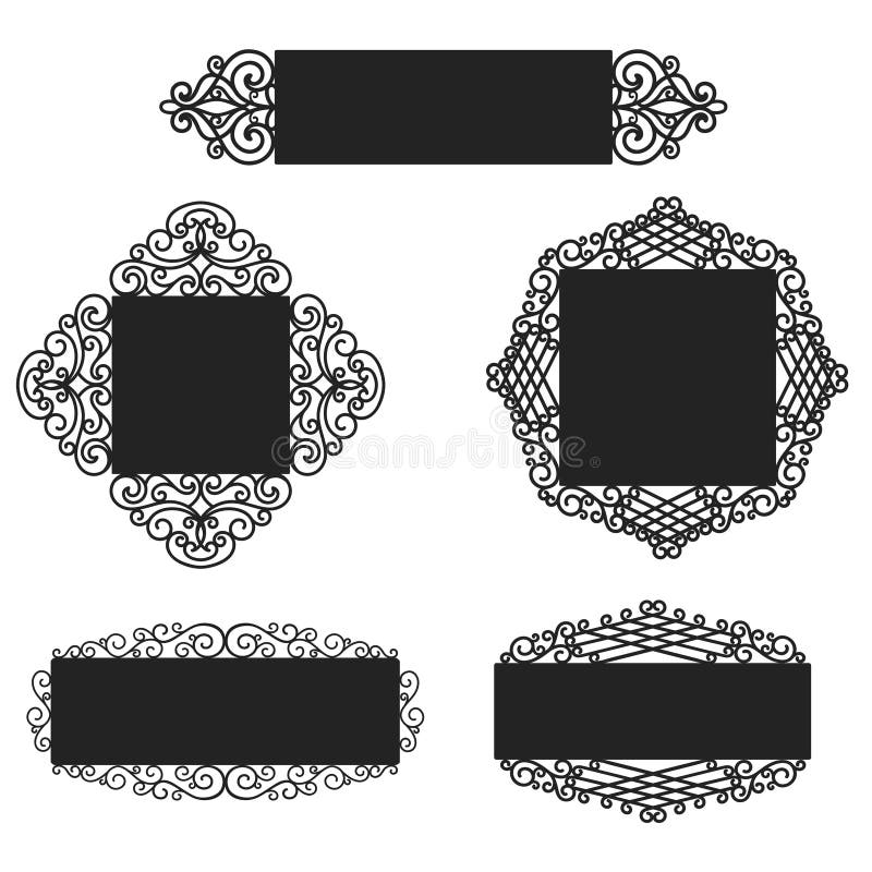 Wrought Iron frames stock vector. Illustration of decorative - 251960711