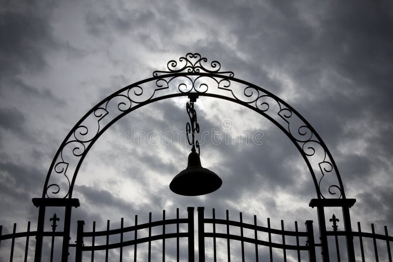 Wrought iron gate stock photo. Image of dark, fence, grey - 12066112