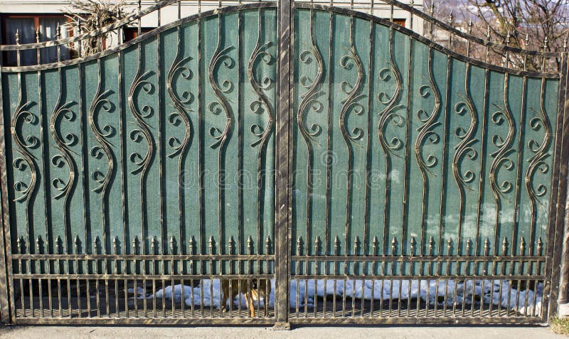 Wrought iron gate stock image. Image of fence, round - 51798509