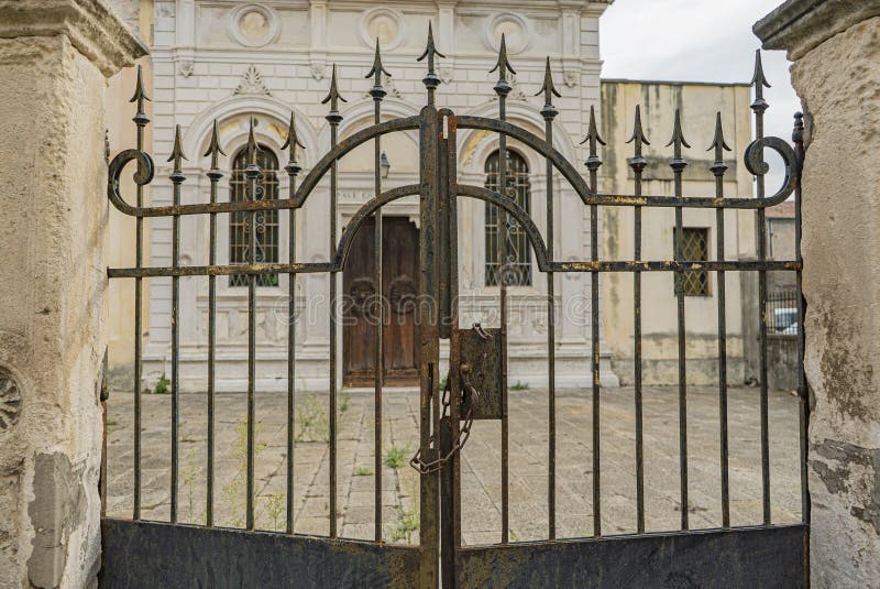 Wrought Iron Gate Spikes Detail Stock Image - Image of home, metal ...