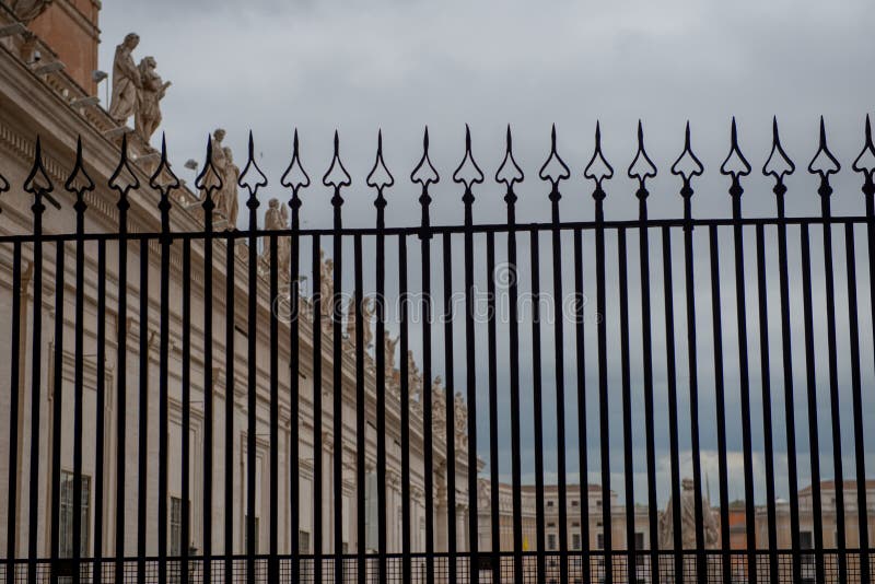 Wrought Iron Gate at St. Peter S Square Stock Image - Image of work ...