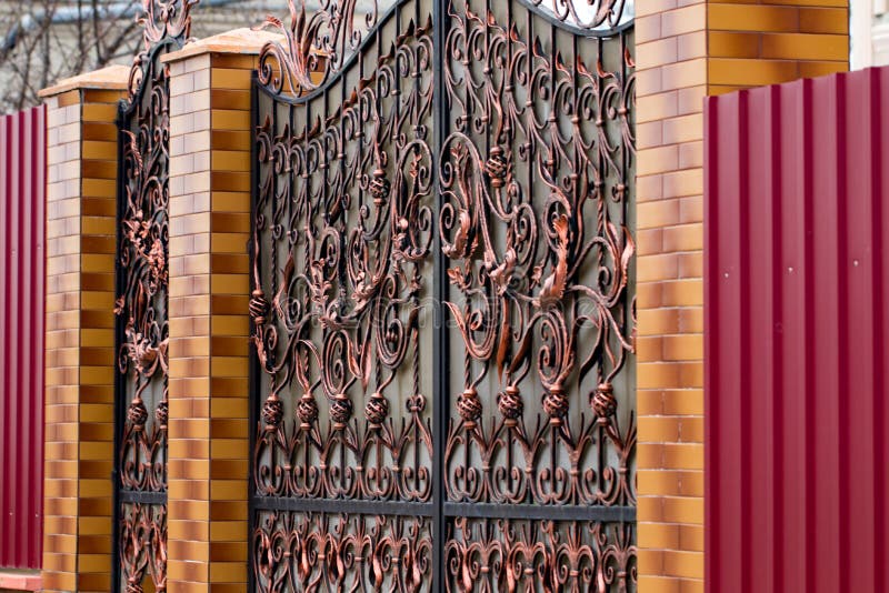 Wrought-iron Gates, Ornamental Forging, Forged Elements Close-up Stock ...