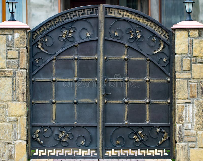 Wrought-iron Gates, Ornamental Forging, Forged Elements Close-up Stock ...