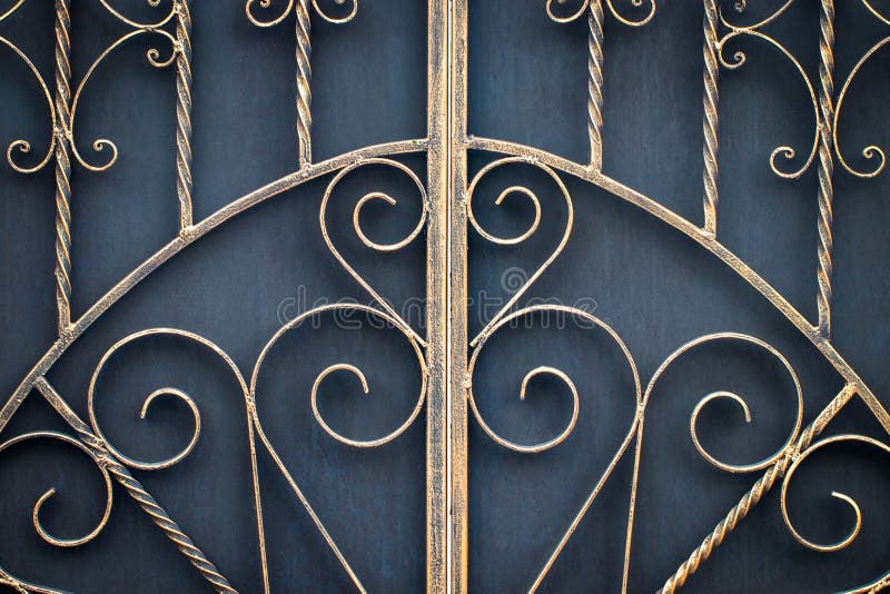 Wrought-iron Gates, Ornamental Forging, Forged Elements Close-up Stock ...