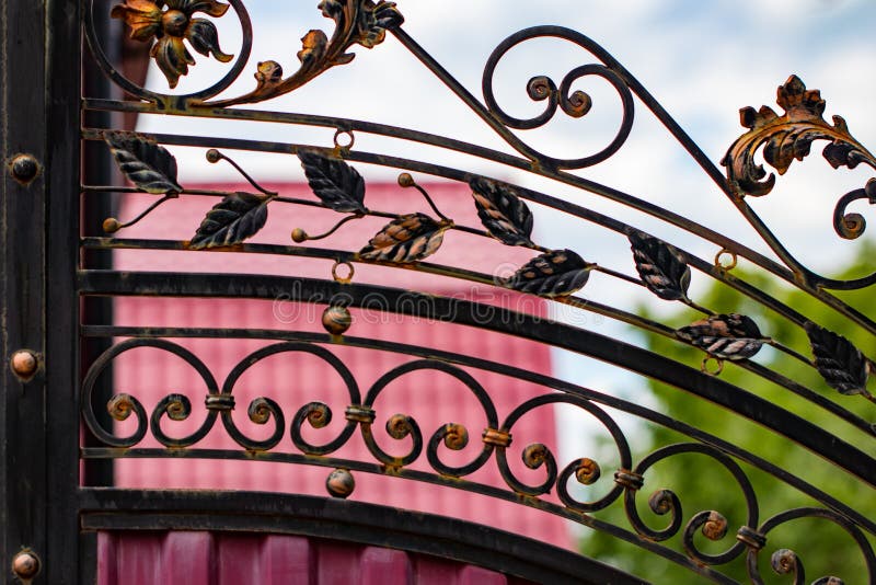 Wrought-iron Gates, Ornamental Forging, Forged Elements Close-up Stock ...