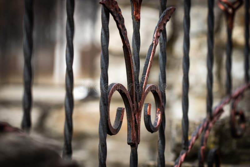Wrought-iron Gates, Ornamental Forging, Forged Elements Close-up Stock ...