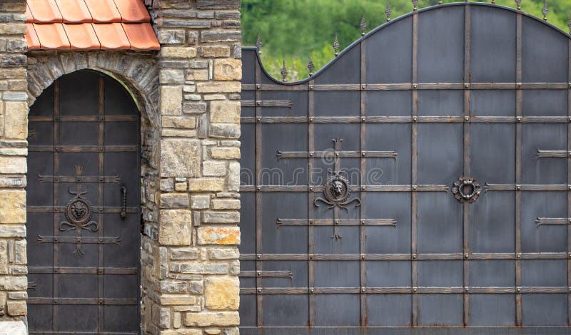 Wrought-iron Gates, Ornamental Forging, Forged Elements Close-up Stock ...