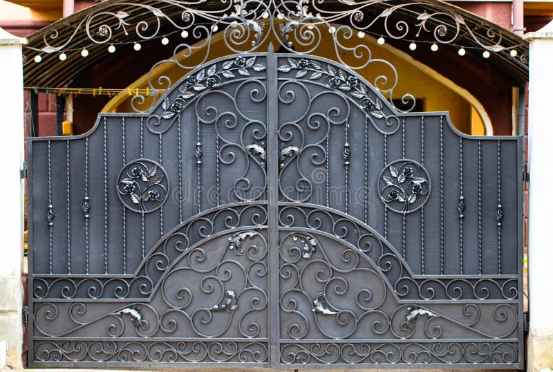 Wrought-iron Gates, Ornamental Forging, Forged Elements Close-up Stock ...
