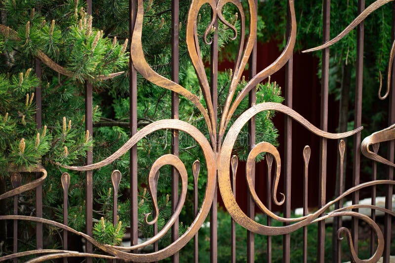Wrought-iron Gates, Ornamental Forging, Forged Elements Close-up Stock ...