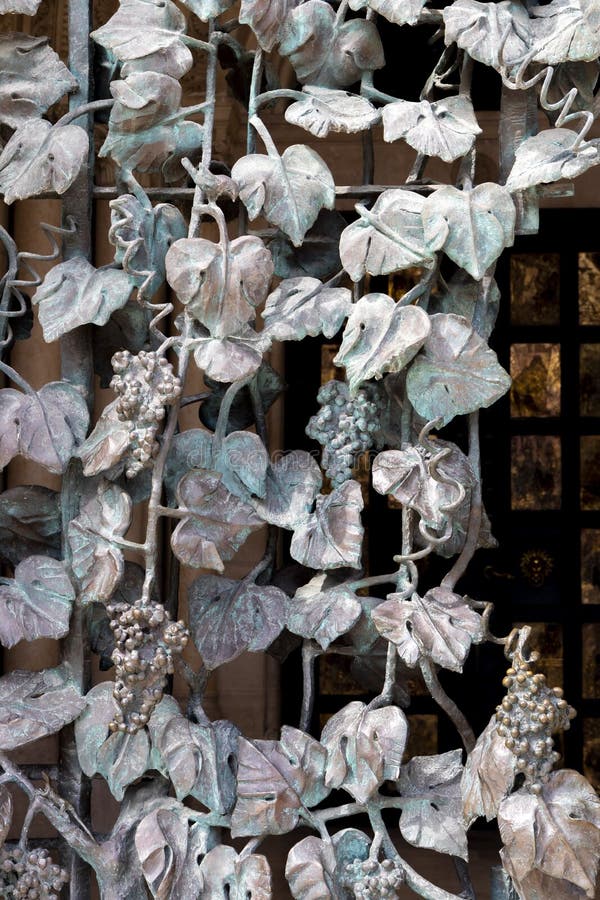 Wrought-iron Grille Showing the Vines, Pecs, HUngary Stock Image ...