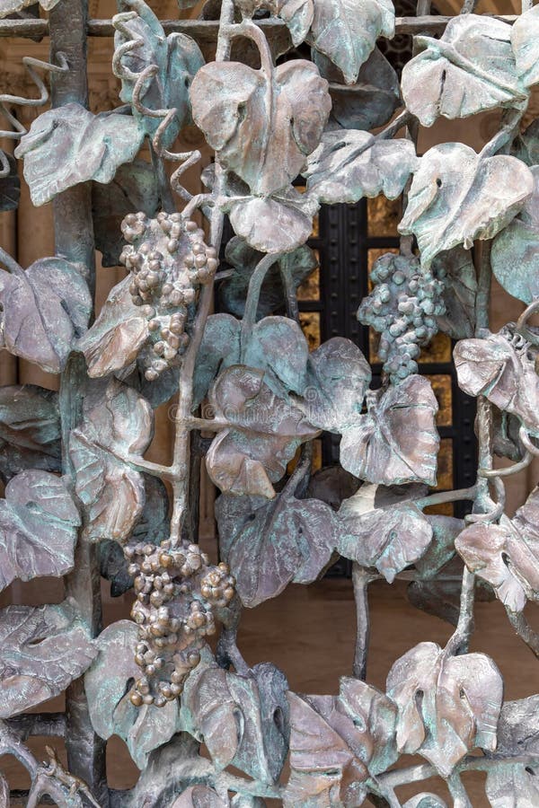 Wrought-iron Grille Showing the Vines, Pecs, HUngary Stock Image ...