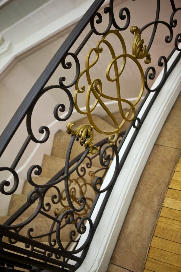 Wrought iron handrail stock photo. Image of luxury, floor - 47626164