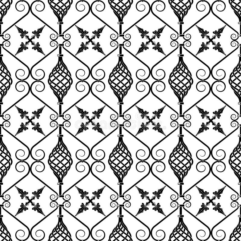 Wrought iron pattern stock vector. Illustration of curve - 46002752