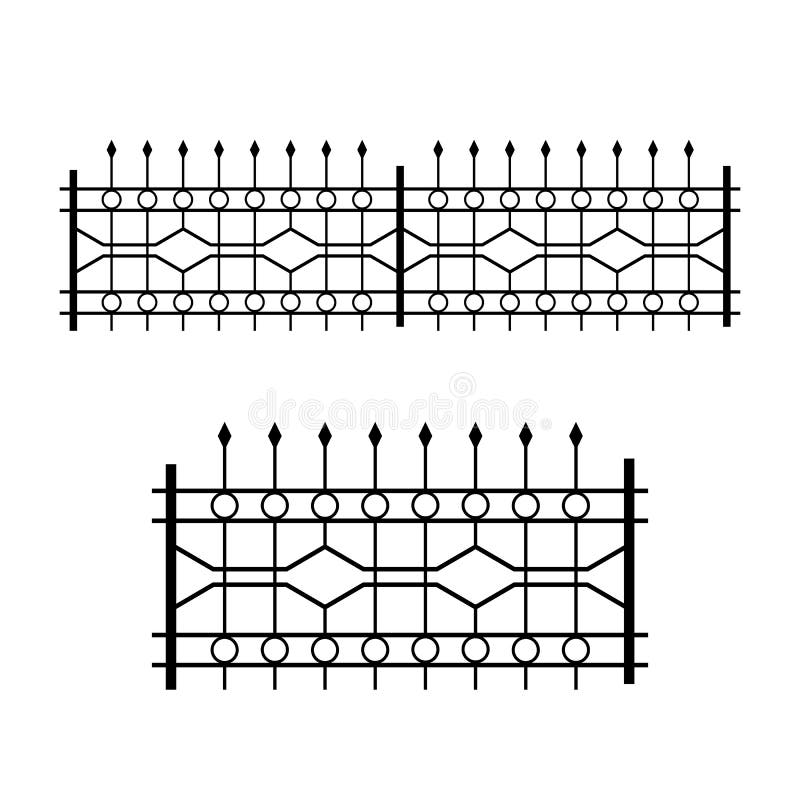 Wrought-iron Patterned Fence. Vector Stock Vector - Illustration of ...
