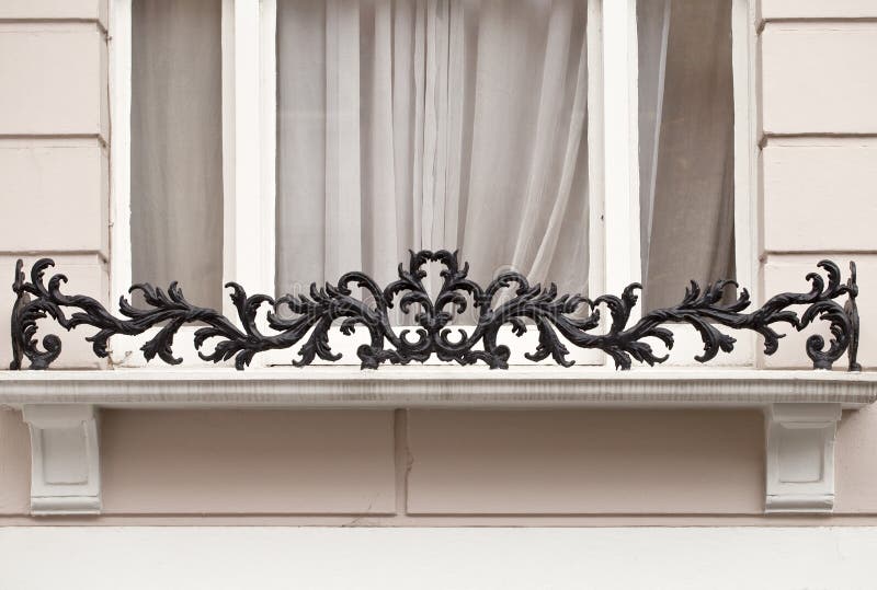 Wrought Iron Railing. stock image. Image of monotone - 62216437