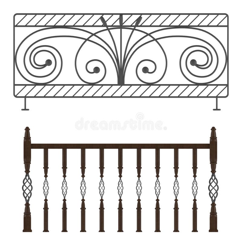 Wrought iron railings stock illustration. Illustration of strong - 36330569