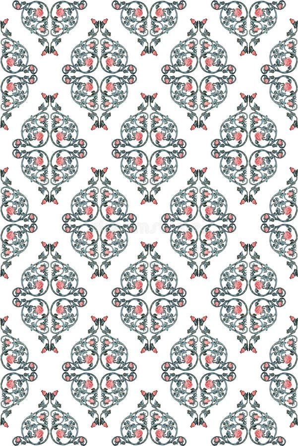 Wrought Iron Rose Vine Pattern Stock Illustration - Illustration of ...