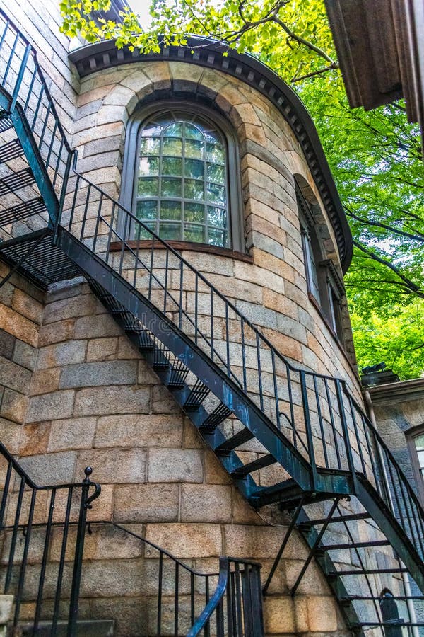 Wrought Iron on Round Building Stock Photo - Image of step, building ...