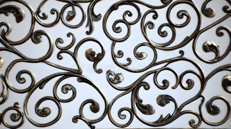 Wrought Iron Scrollwork Creating Ornate Filigree Background Pattern ...