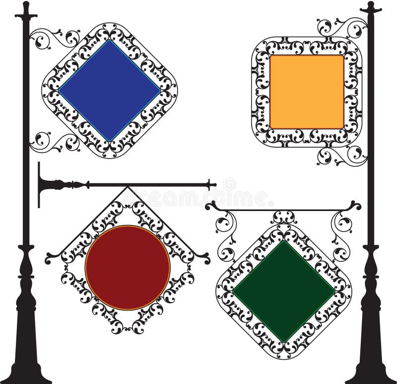Wrought Iron Signage stock vector. Illustration of decorative - 43816660