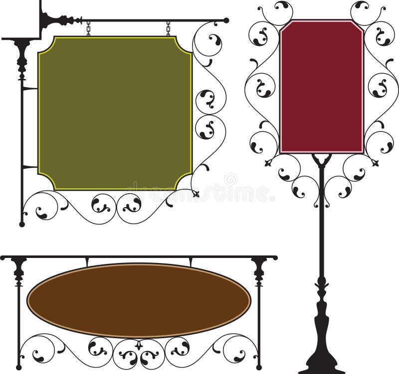 Wrought Iron Signage stock vector. Illustration of antique - 43816664