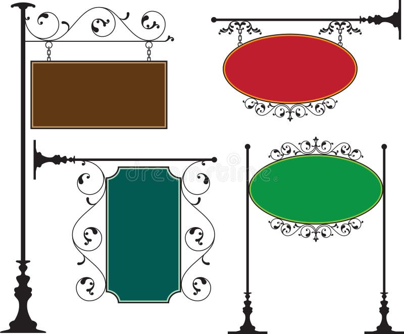 Wrought Iron Signage stock vector. Illustration of banner - 43816668