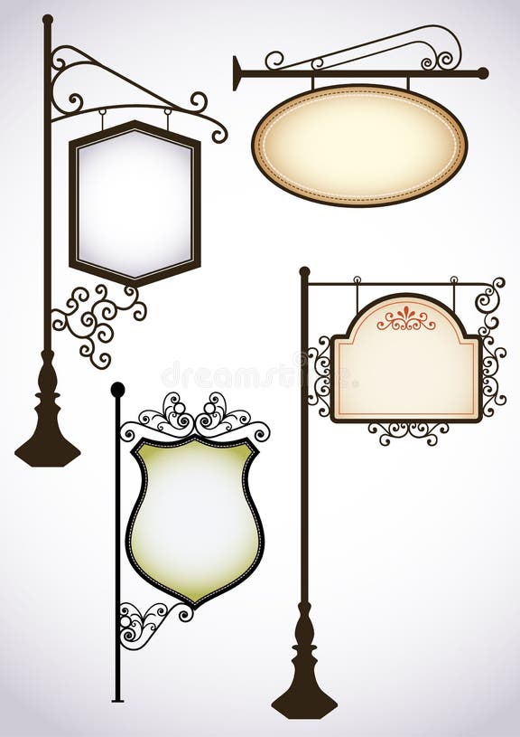 Wrought iron signs stock vector. Illustration of floral - 17483042