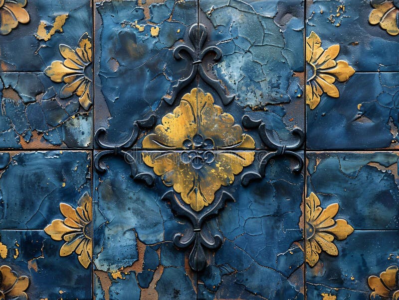 Wrought Iron and Stucco in Spanish Texture. Stock Illustration ...