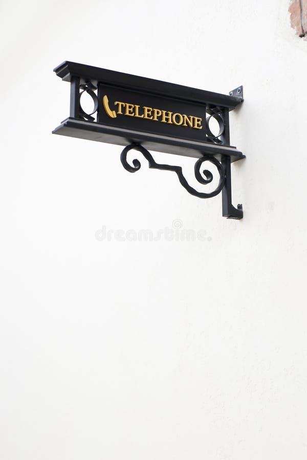 Wrought-iron Telephone Sign Stock Photo - Image of wrought, public ...
