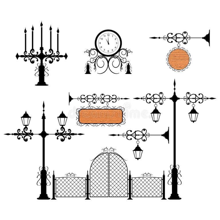 Wrought Iron Signs Vintage Stock Illustrations – 150 Wrought Iron Signs ...